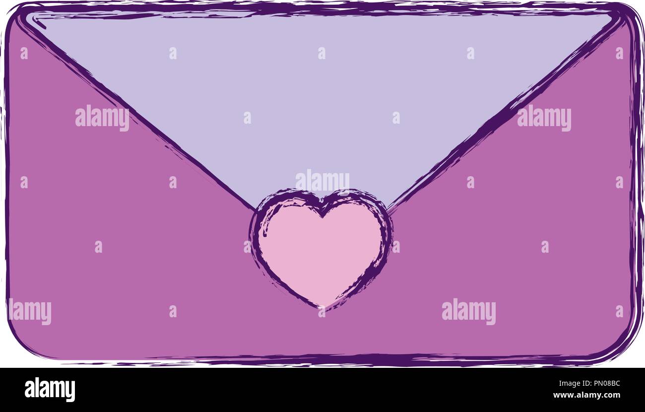 love message mail romantic heart vector illustration Stock Vector Image ...