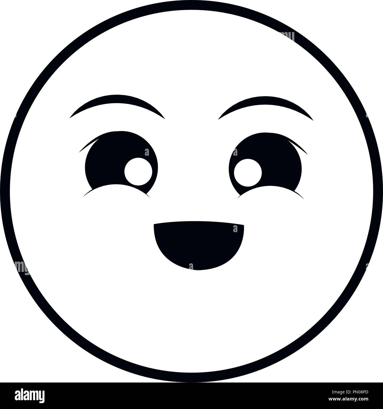 excited smiley thin line emoticon face vector illustration Stock Vector ... excited smiley thin line emoticon face vector illustration Stock Vector ...