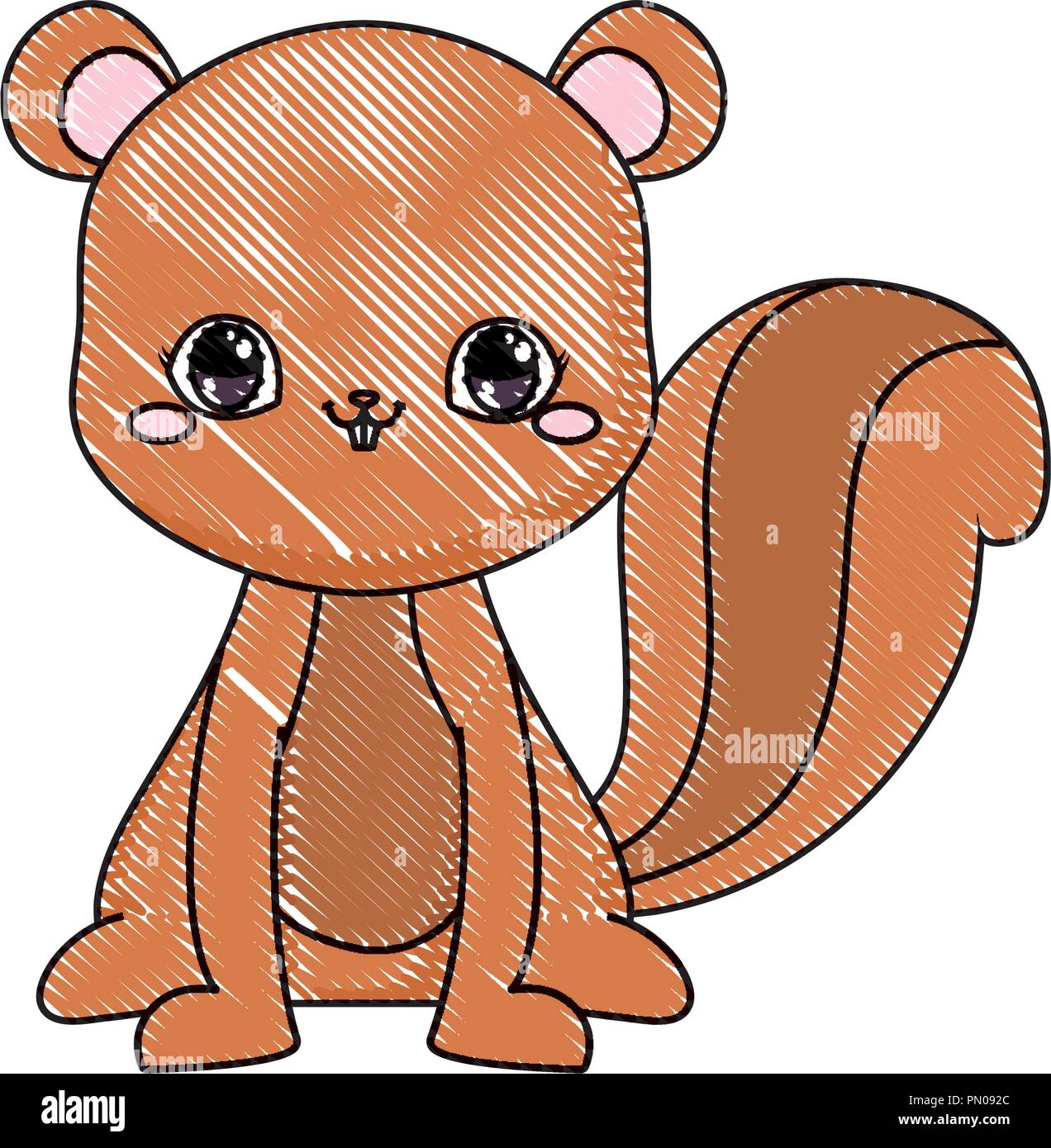 Easy Cute Squirrel Drawing