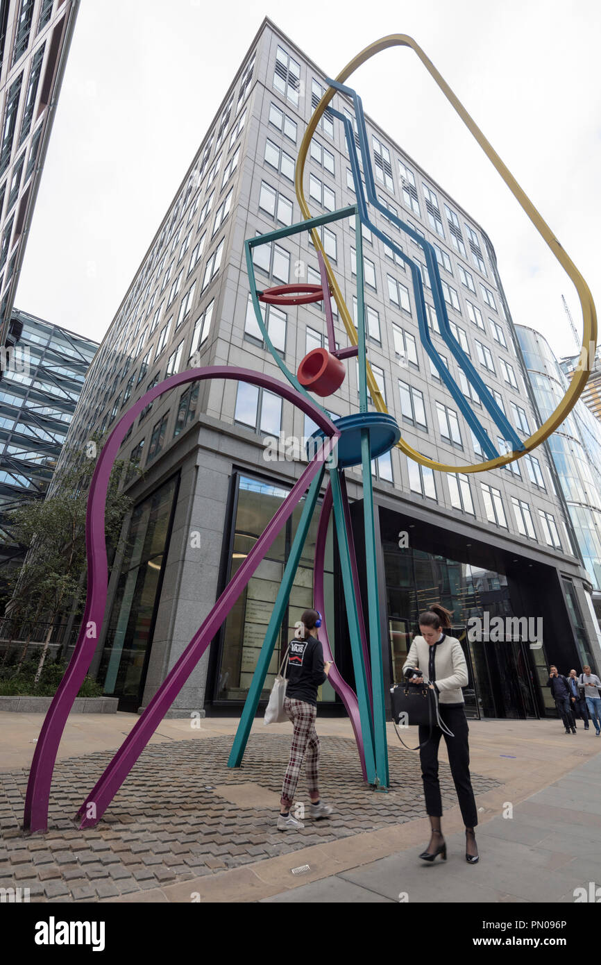 Eye-i metal sculpture by Bruce McLean, 199 Bishopsgate EC2 London UK ...