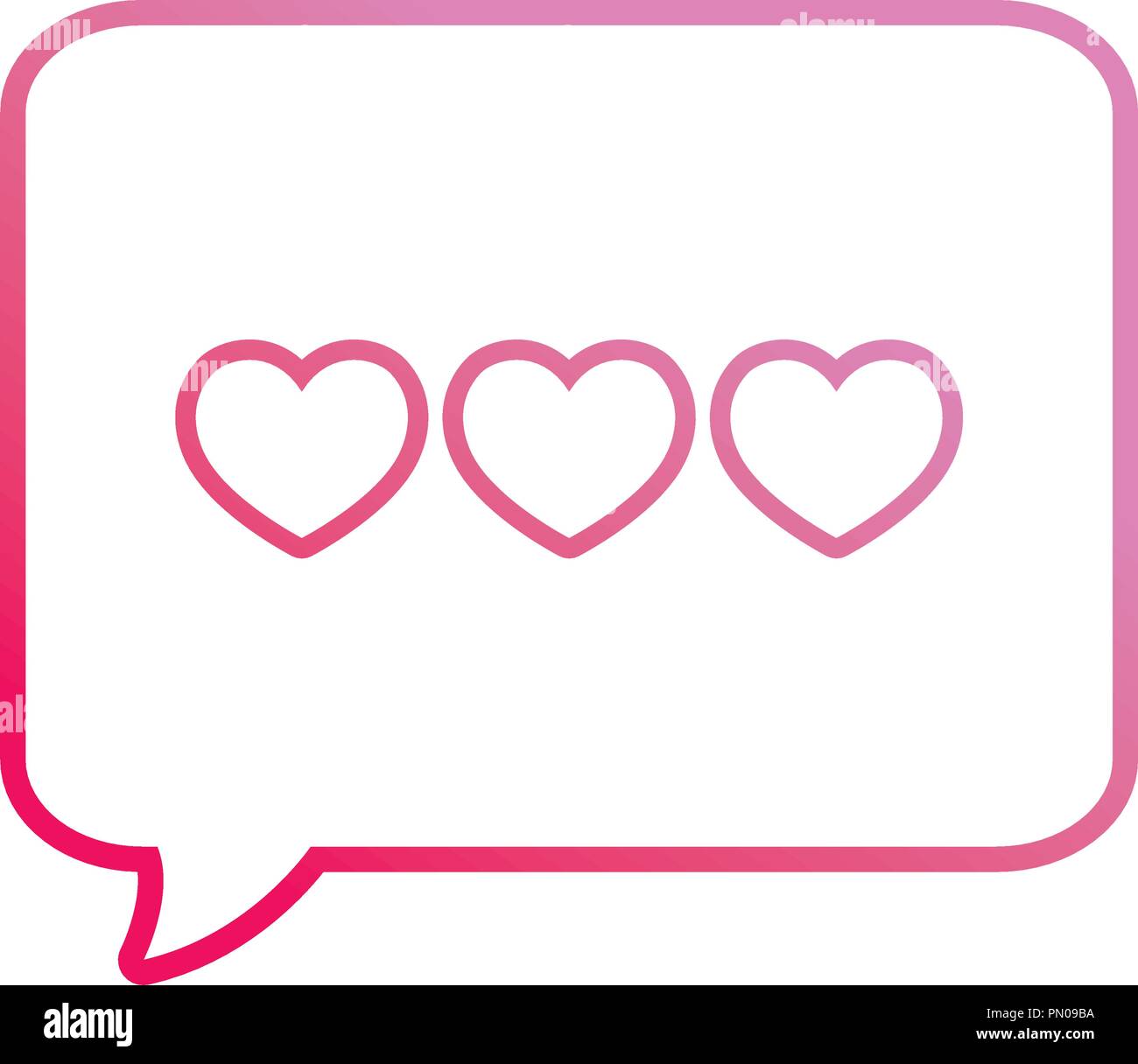 love speech bubble hearts cartoon vector illustration neon Stock Vector ...