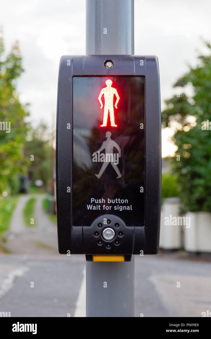 Pedestrian crossing traffic lights signalization Celbridge, Ireland ...