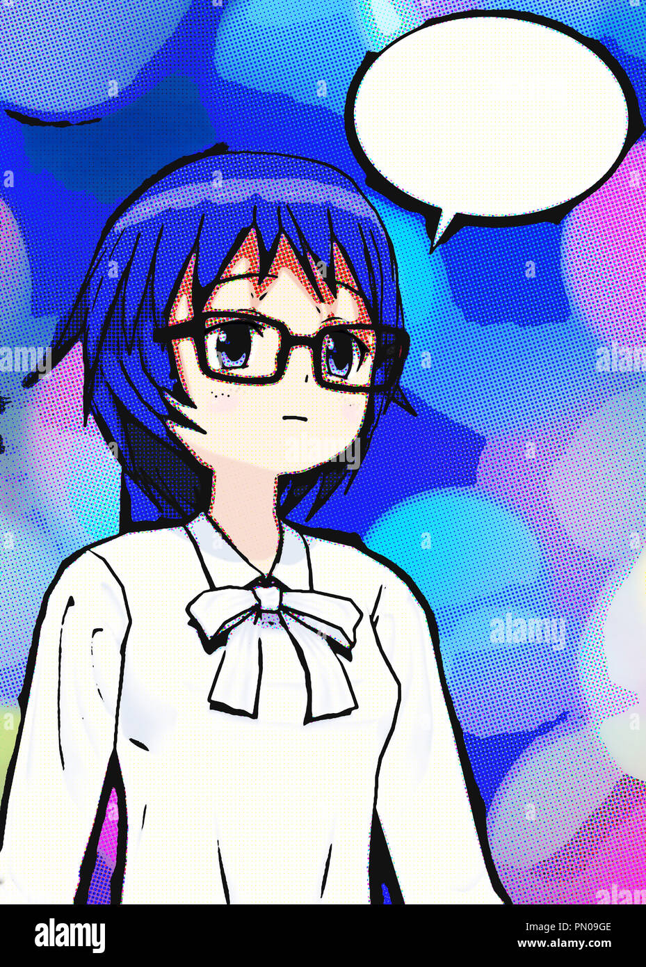 Digital Illustration of a Manga Girl Stock Photo - Alamy