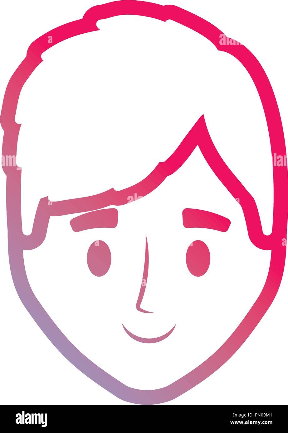 man male character face vector illustration neon Stock Vector Image ...