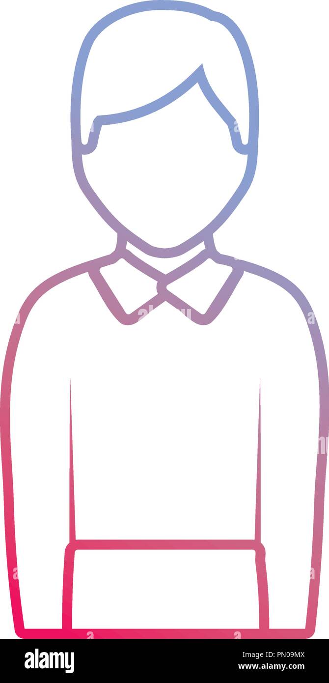 male character portrait contour vector illustration neon Stock Vector ...