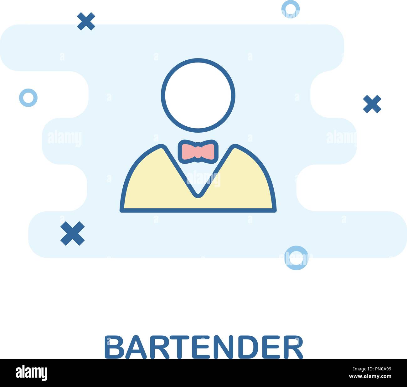 Bartender creative icon in color. Simple element illustration ...