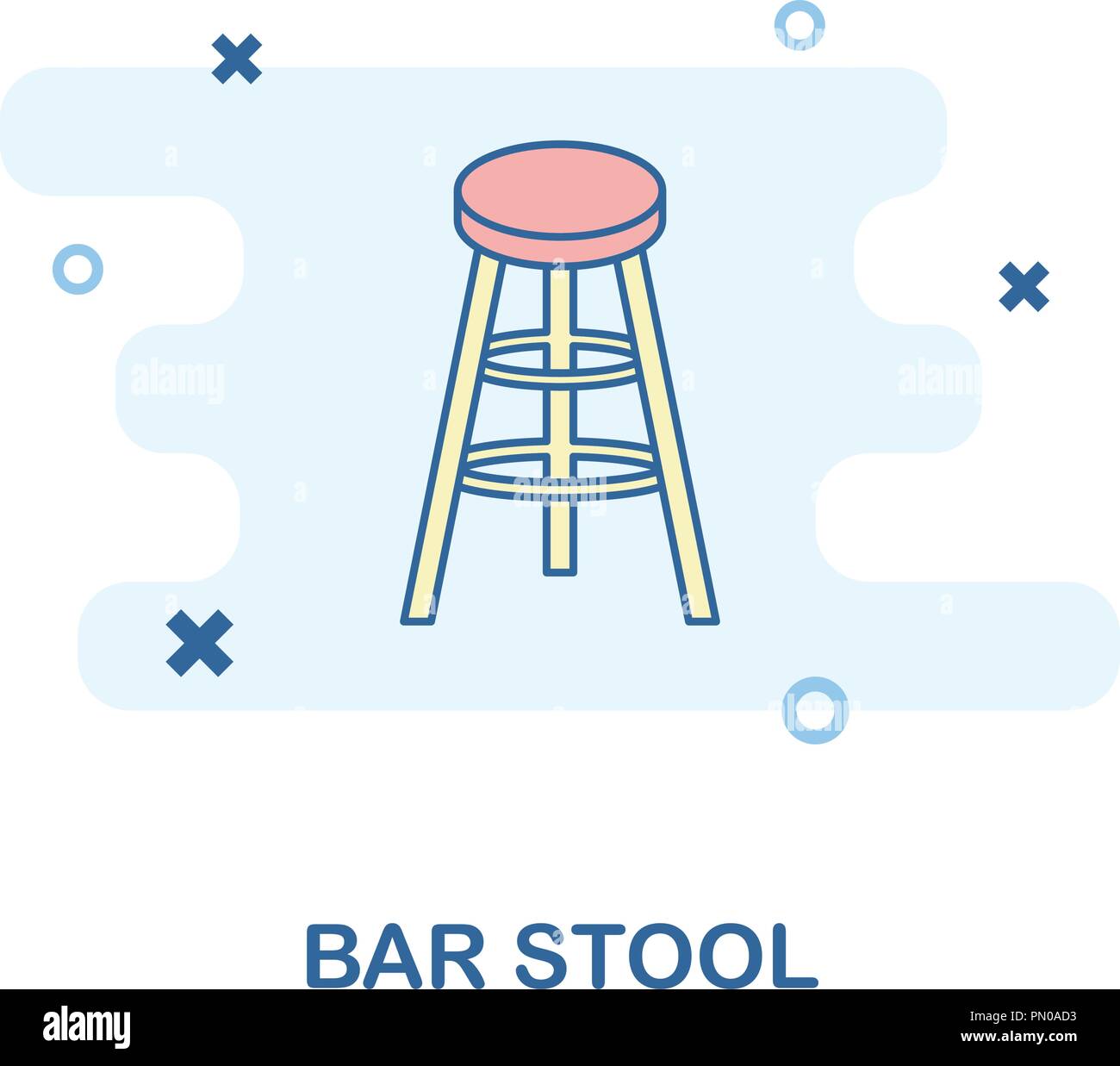 Bar Stool creative icon in color. Simple element illustration. Bar ...
