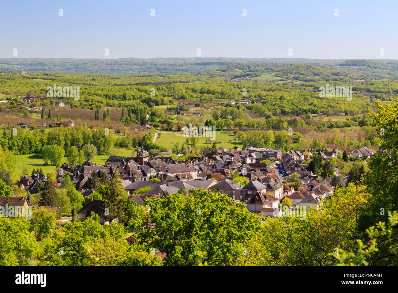 France, Correze, Meyssac, the village (aerial view) // France, Corrèze ...