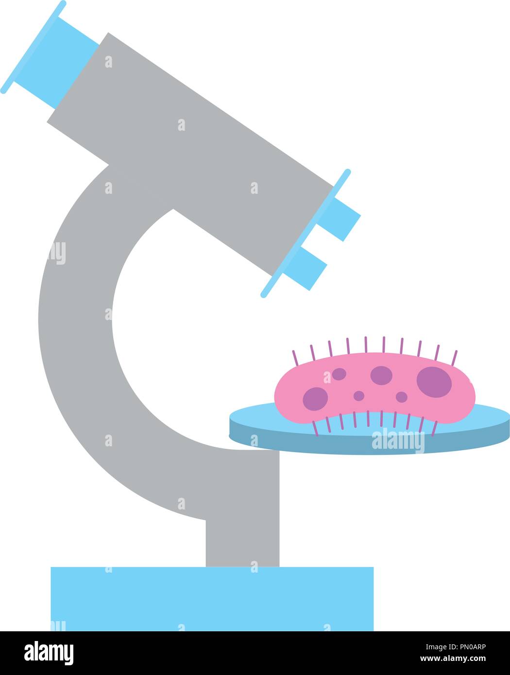 microbiology microscope bacteria discovery science Stock Vector Image ...