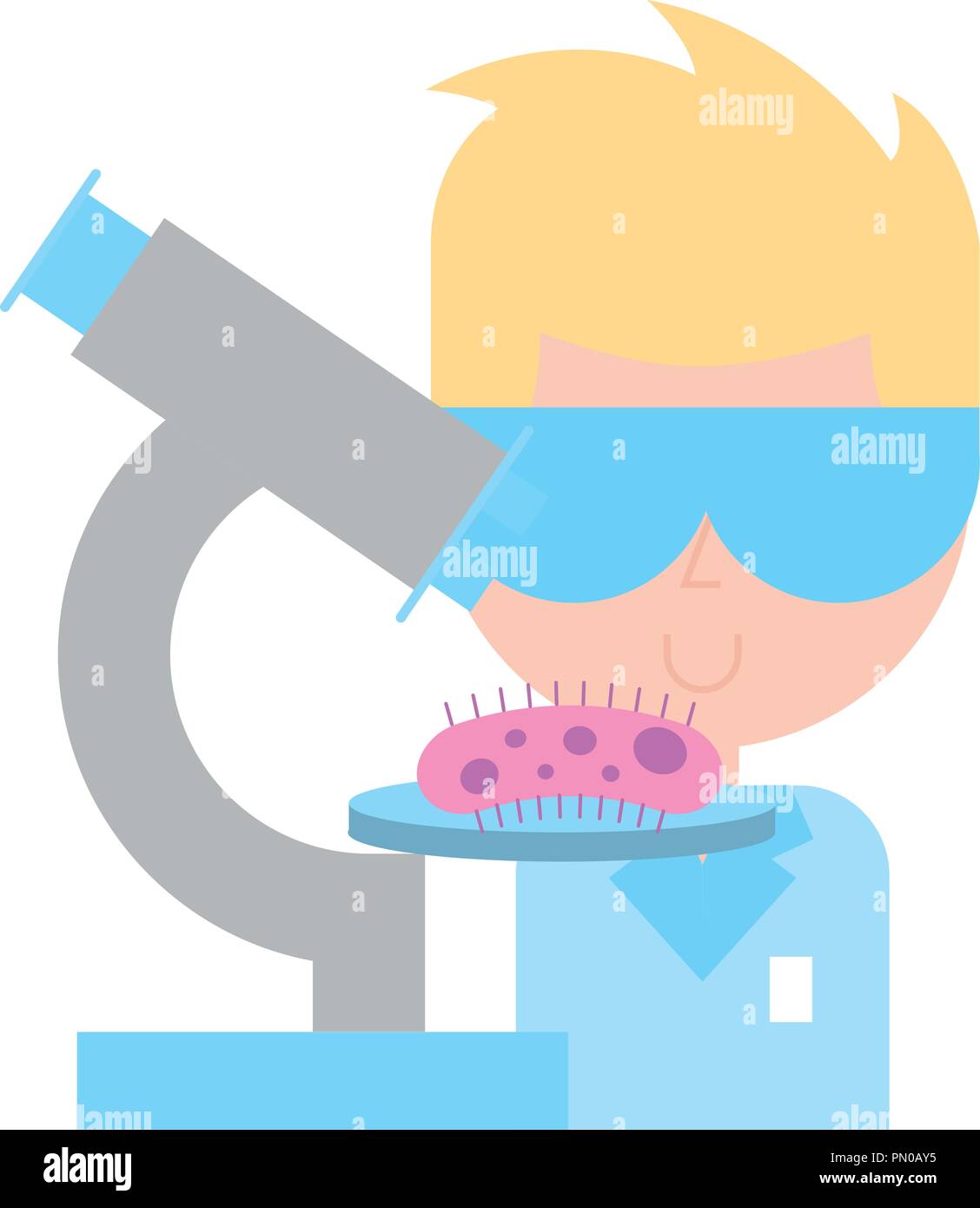 scientific man professor microscope bacteria research Stock Vector ...