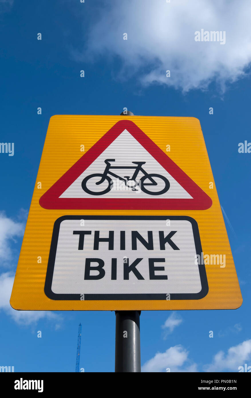 think bike road sign in battersea, london, england Stock Photo - Alamy