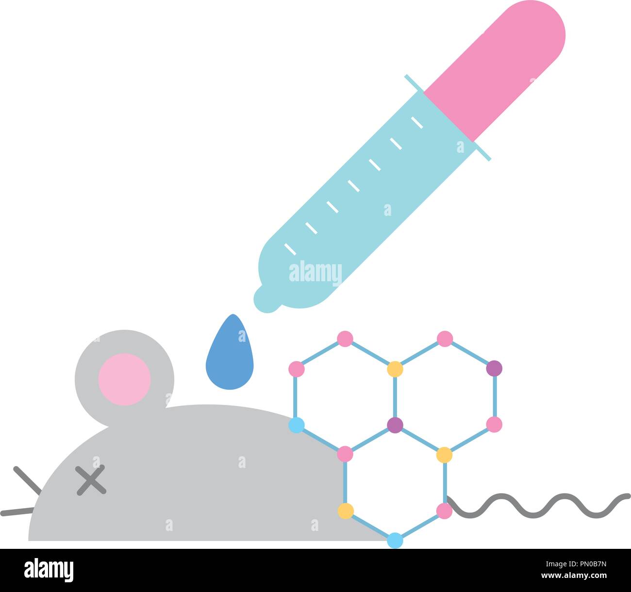 biology laboratory mouse dropper pouring liquid Stock Vector Image ...