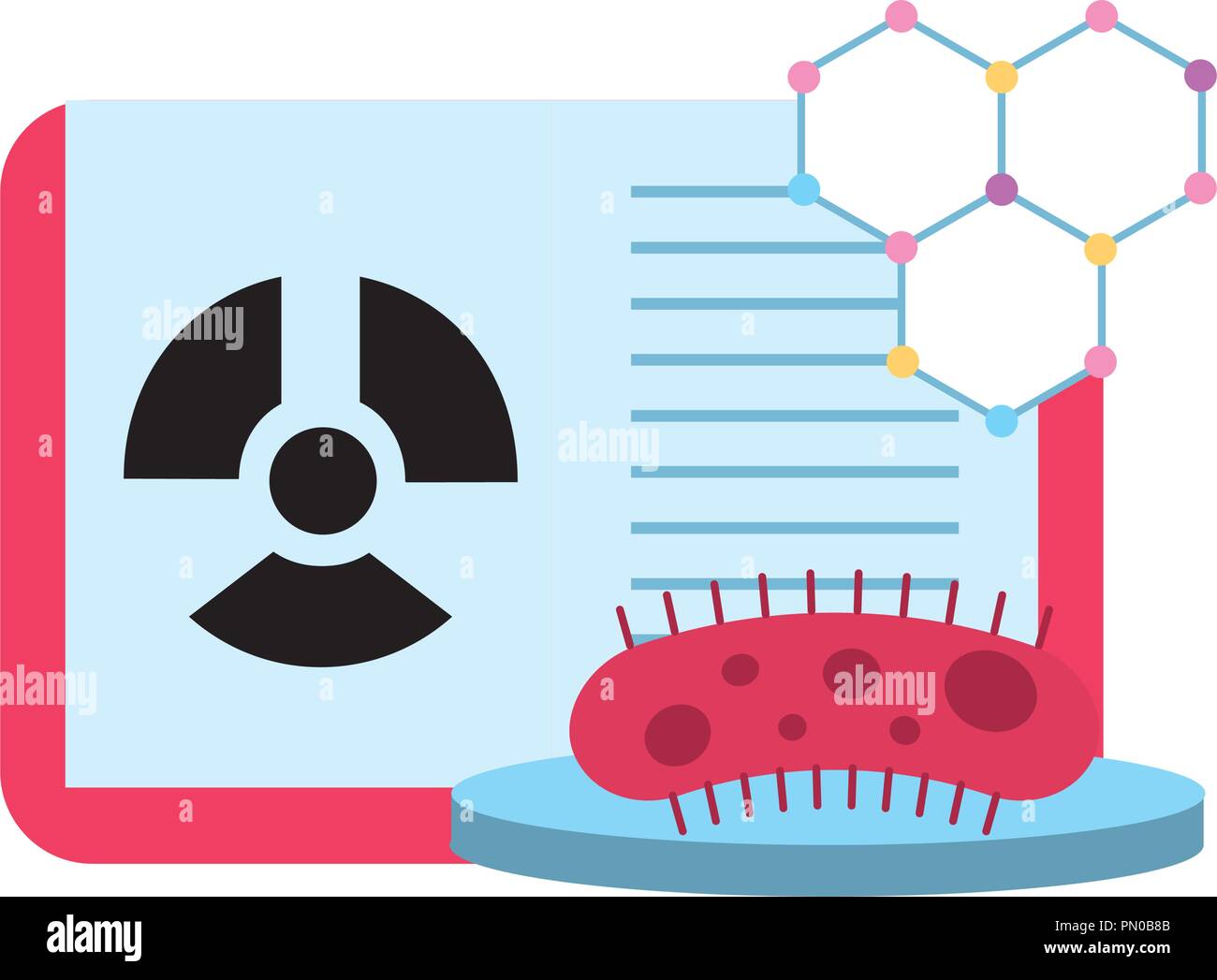 bacteria molecule book science chemistry laboratory Stock Vector Image ...
