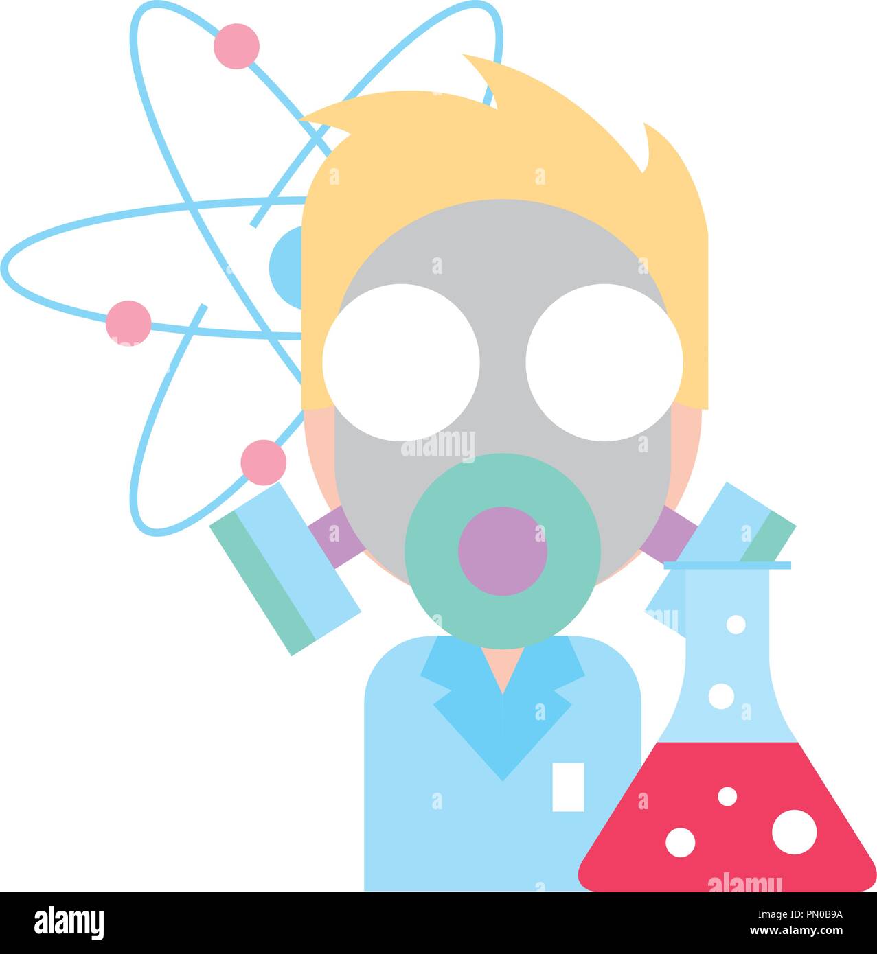doctor science mask test tube chemistry laboratory Stock Vector Image ...