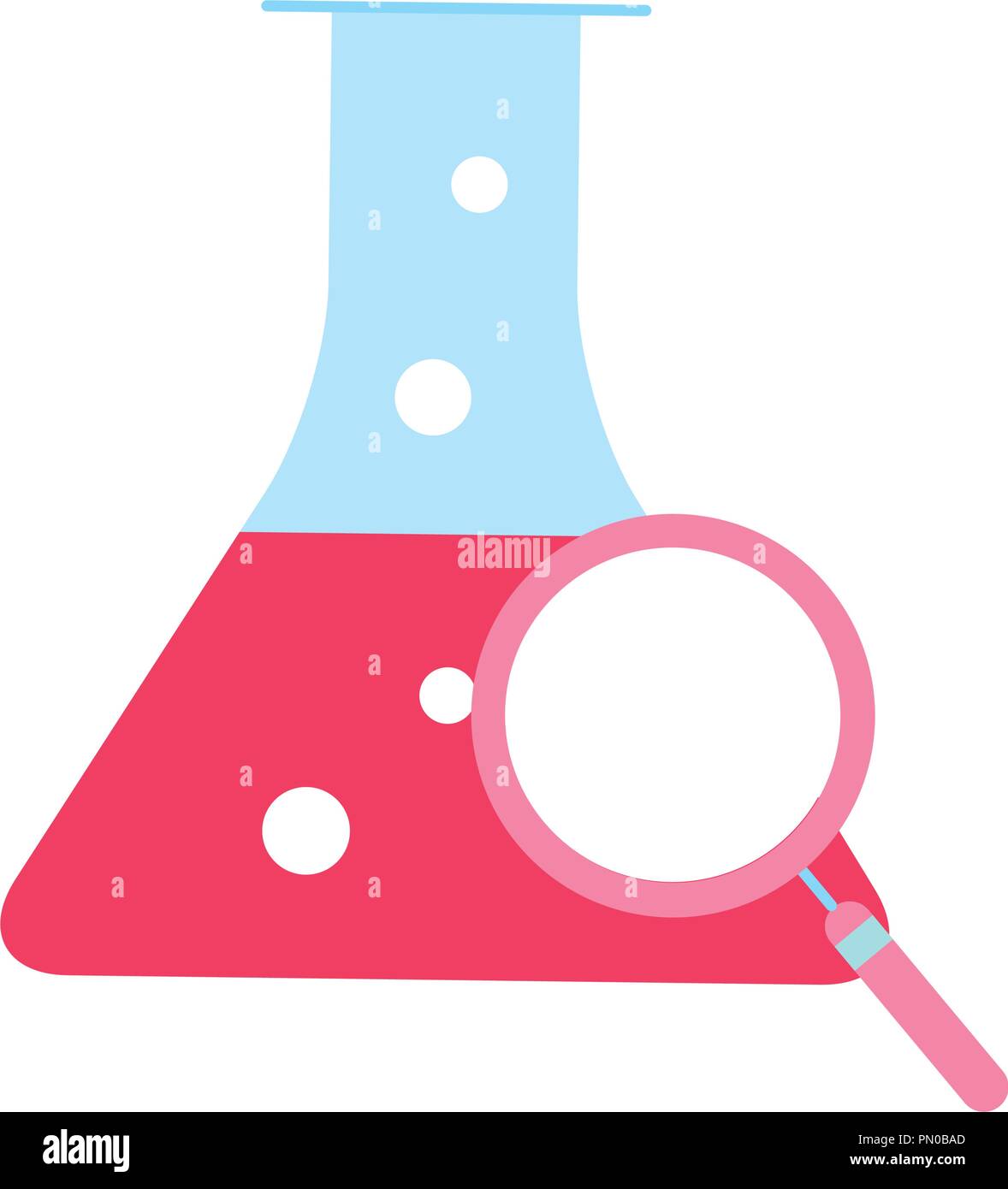 chemistry laboratory beaker flask magnifying glass Stock Vector Image ...