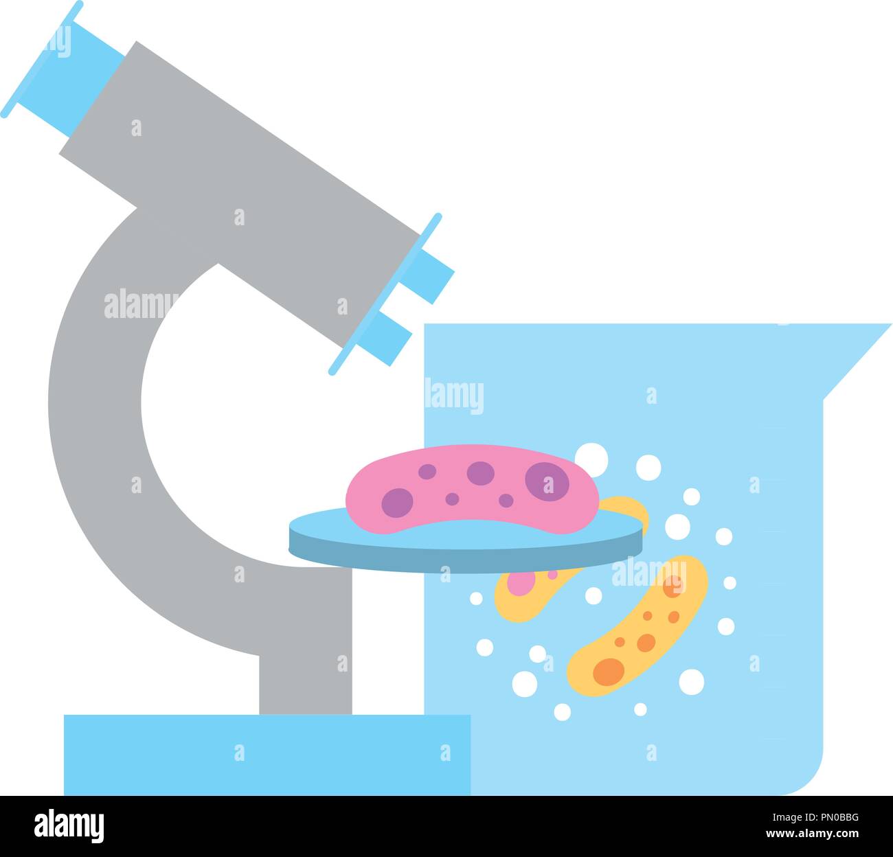 microscope flask bacteries chemistry laboratory Stock Vector Image ...