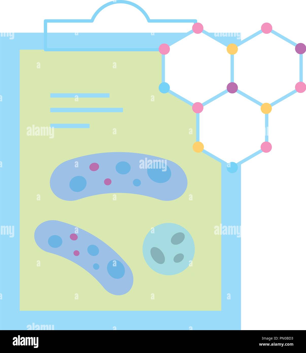 chemistry laboratory clipboard bacteries molecule Stock Vector Image ...