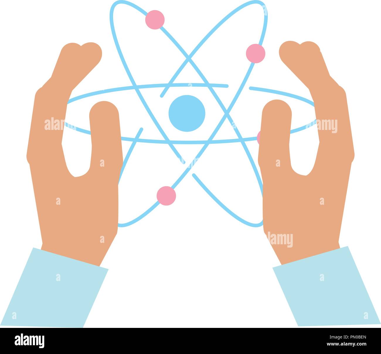 Student holding molecular model Stock Vector Images - Alamy