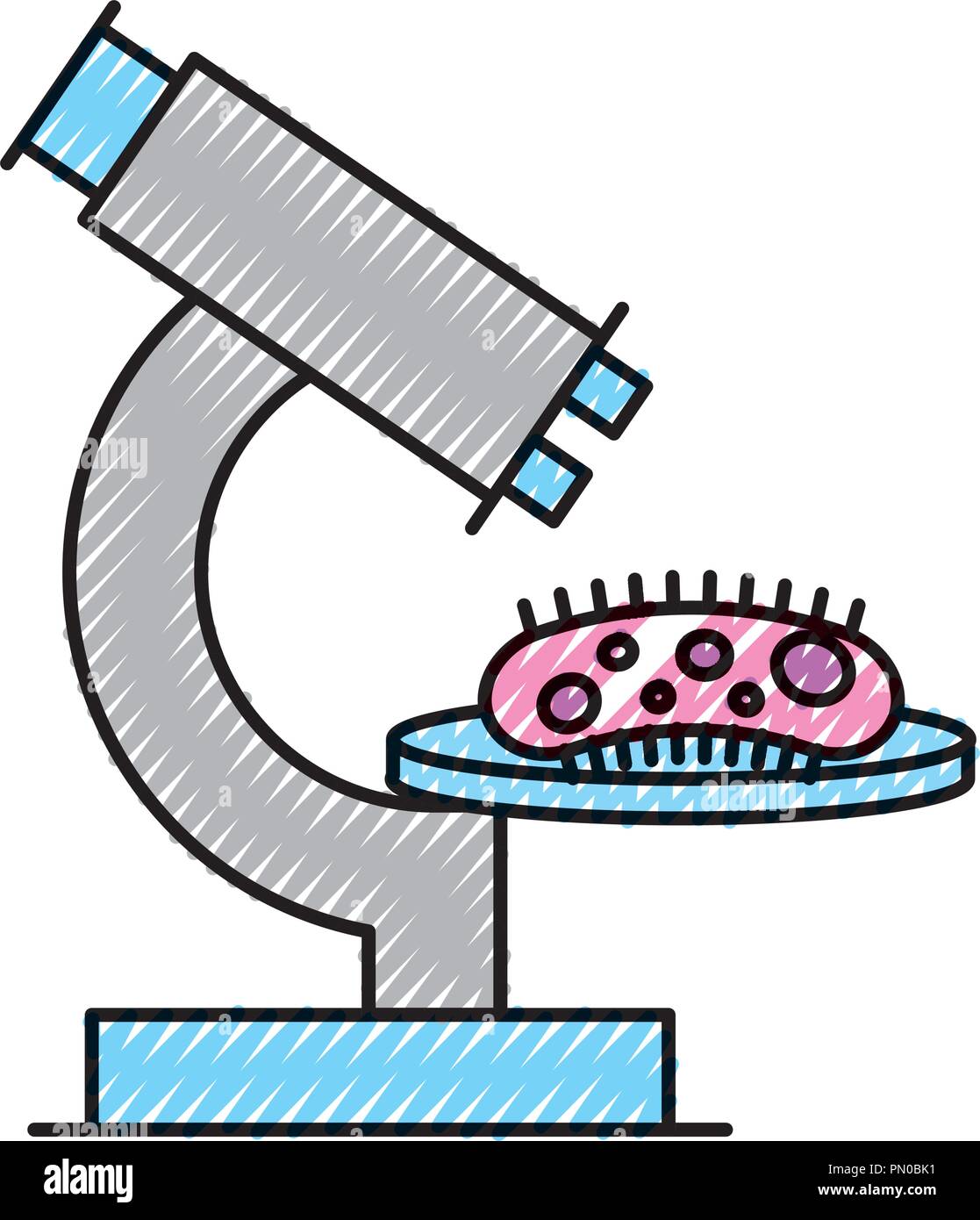 microbiology microscope bacteria discovery science Stock Vector Image ...