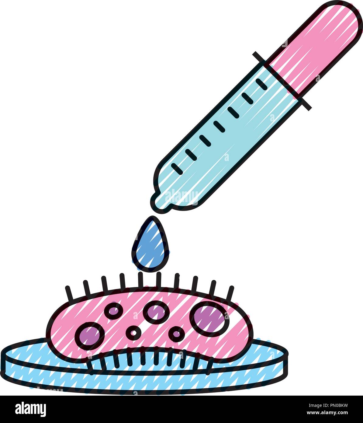 dropper pouring reagent on virus petri dish test Stock Vector Image ...