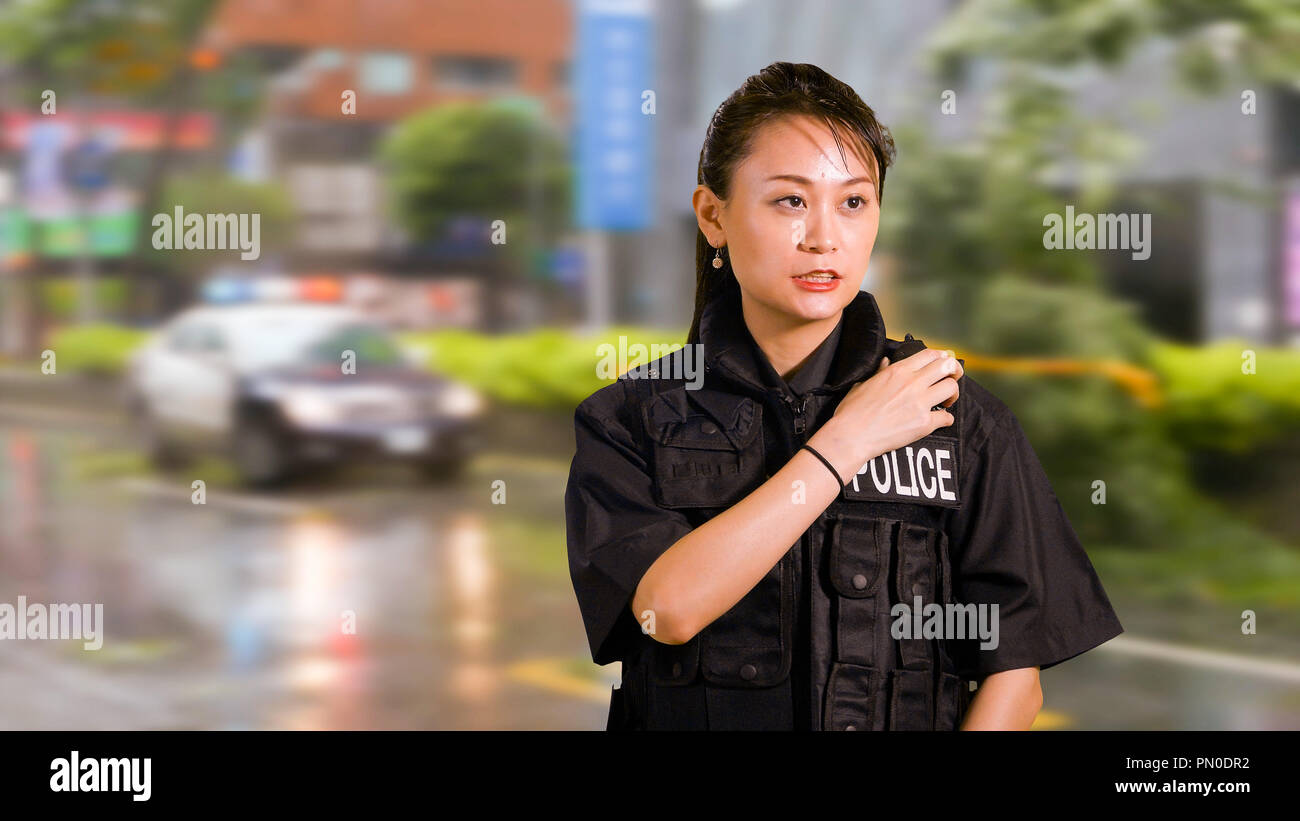 Chinese police officer female hi-res stock photography and images - Alamy