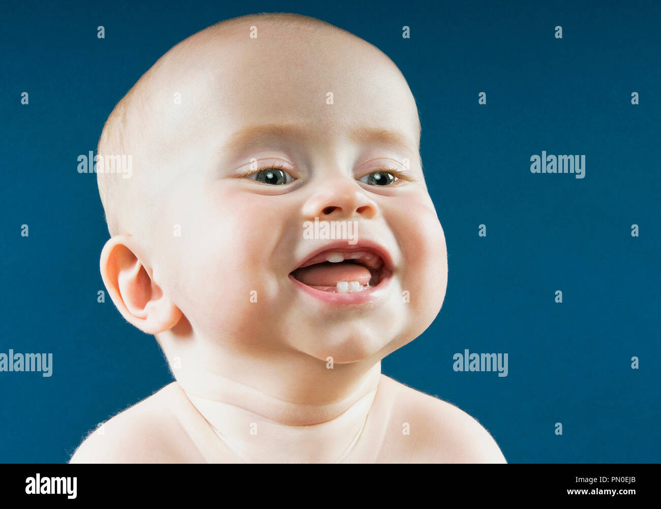 Laughing baby face teeth hi-res stock photography and images - Alamy