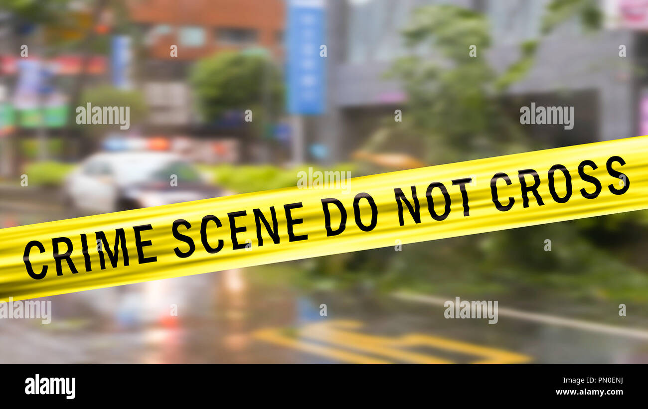 Police crime scene tape car hi-res stock photography and images - Alamy