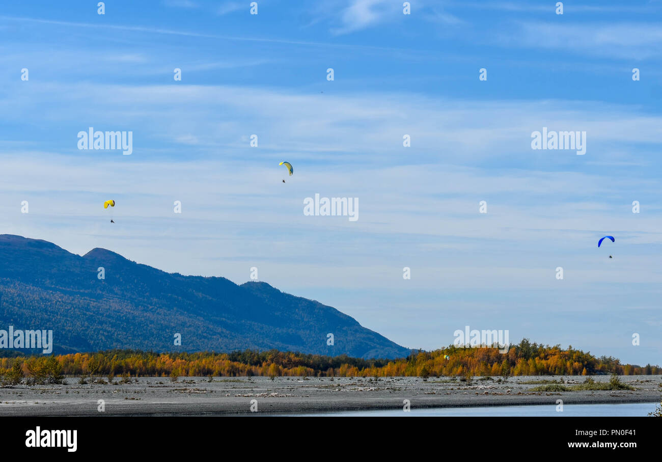 Flying over Knik River Stock Photo - Alamy