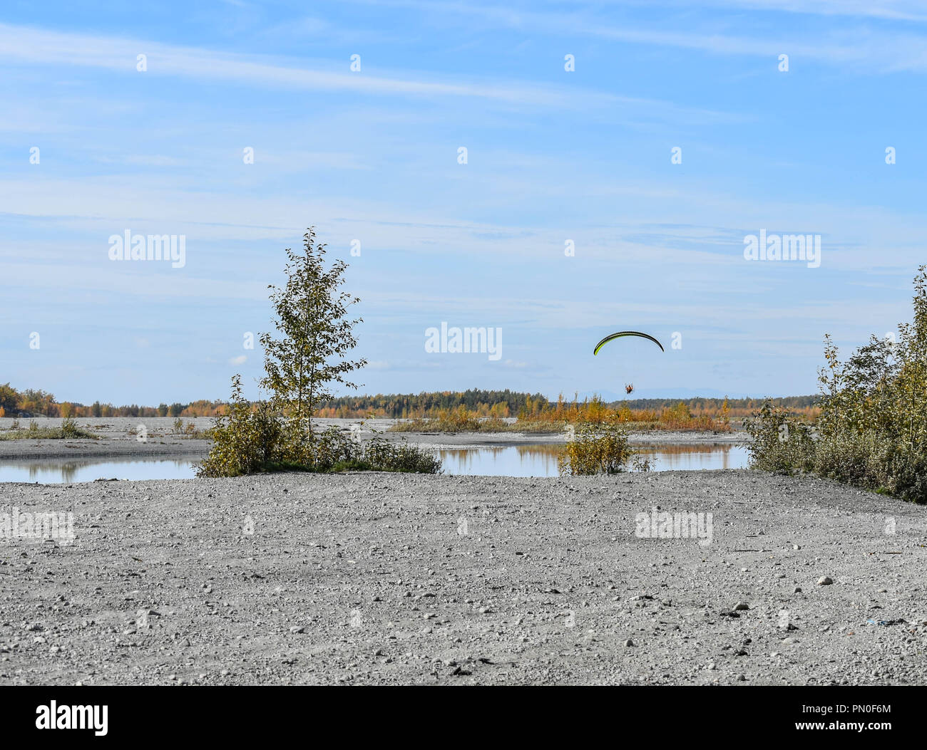 Flying over Knik River Stock Photo - Alamy