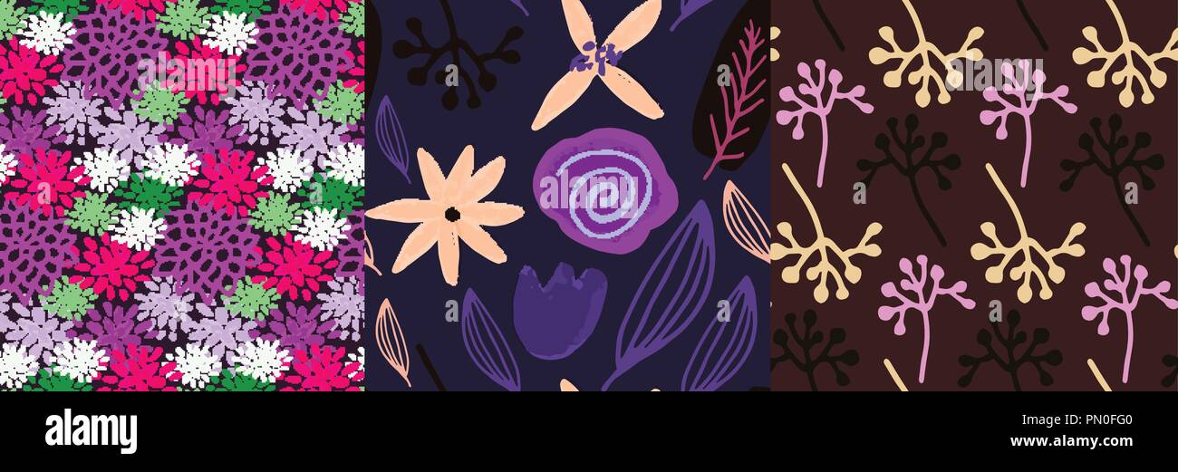 Vector hand drawn floral pattern, delicate flowers Stock Vector Image ...