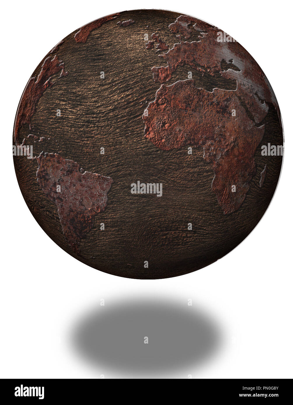 Planet Earth. Rusted metal texture Stock Photo - Alamy