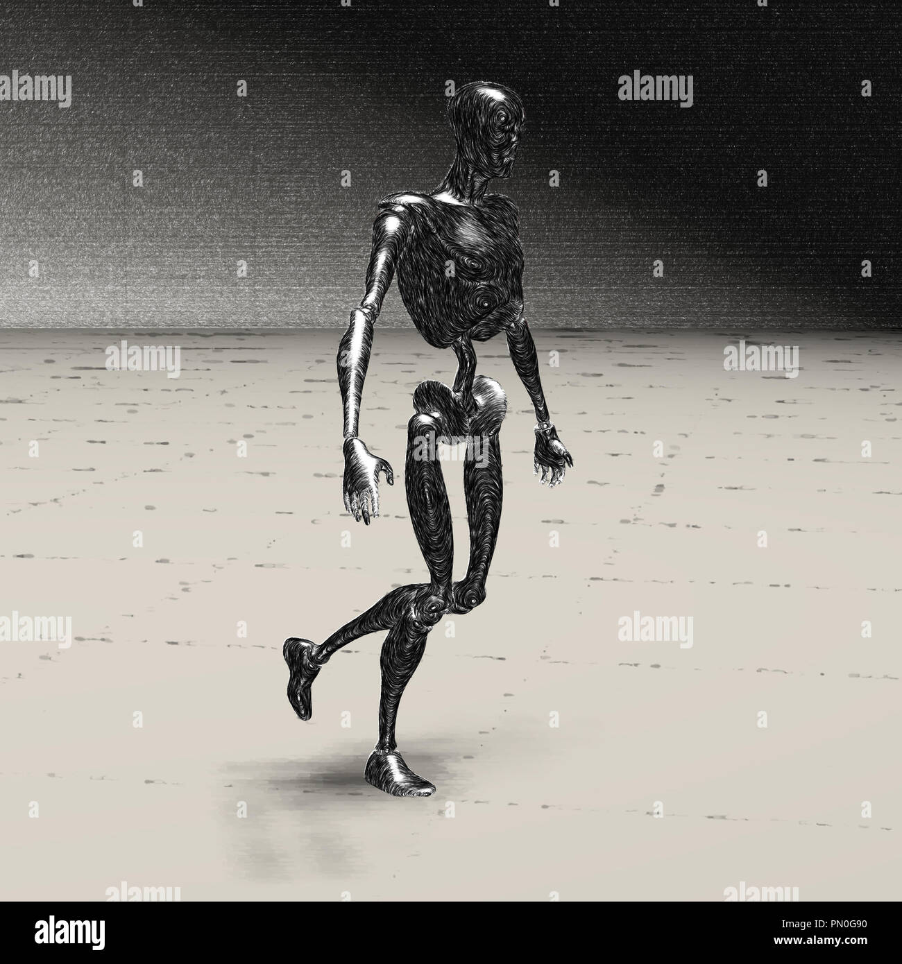 Alien robot 3D model Stock Photo - Alamy