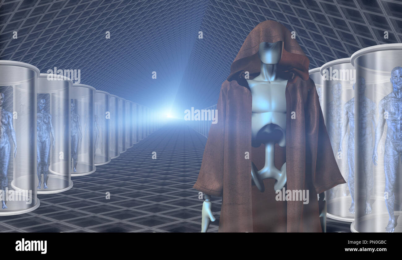 Clones and their robot keepers Stock Photo - Alamy