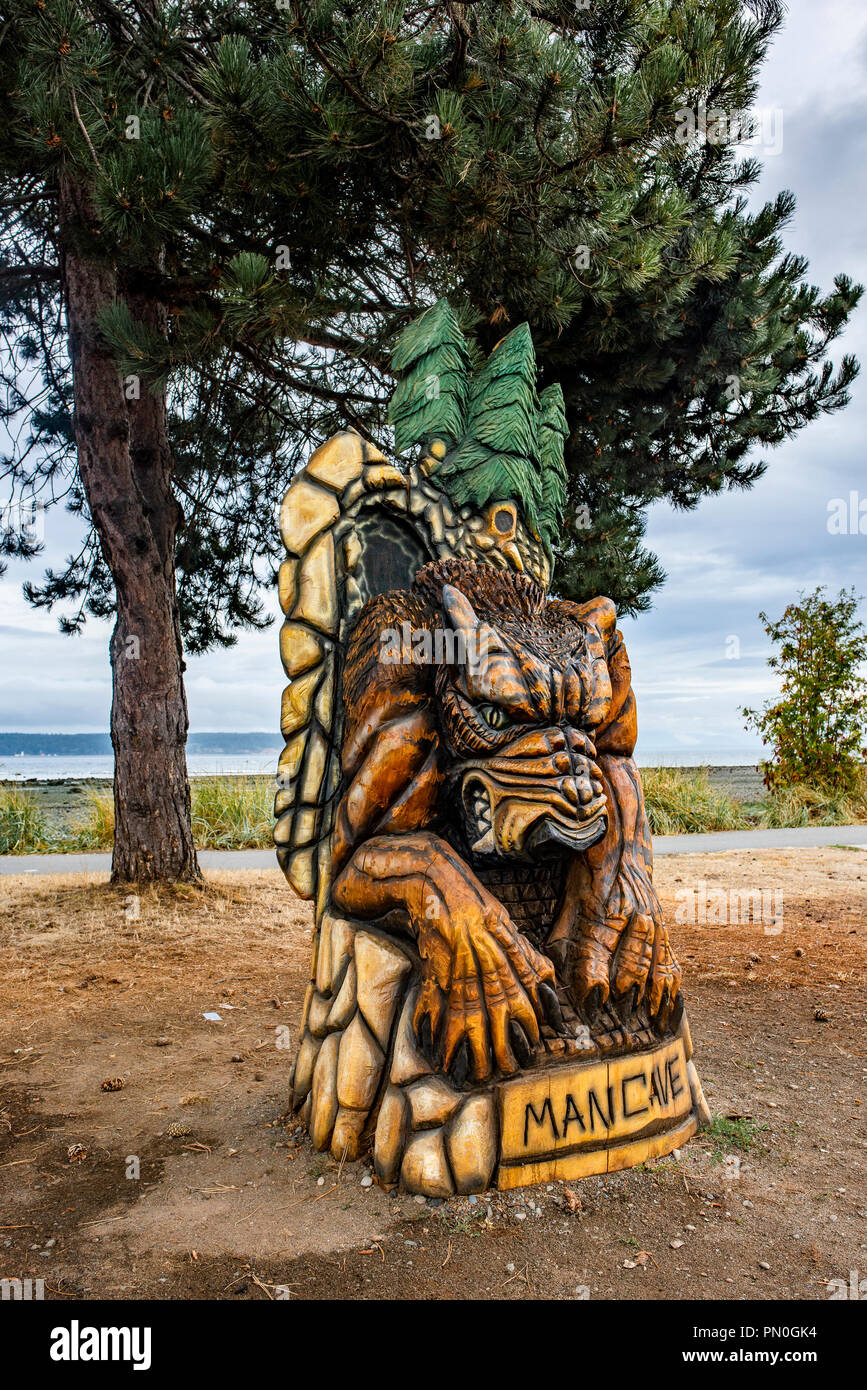 Man Cave wood carving by Dan Richey, Transformations on the Shore ...