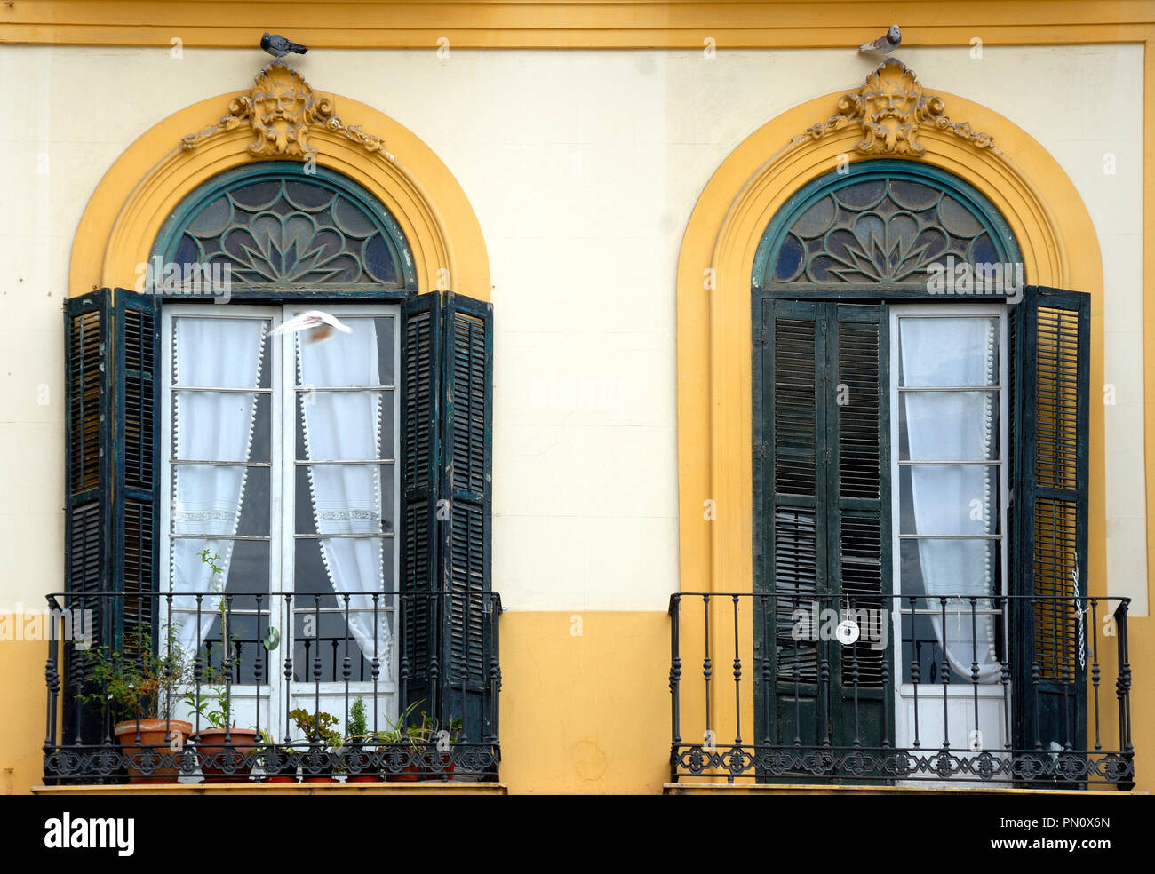 Windows of the Fundácion Picasso, Málaga. Spain Stock Photo - Alamy