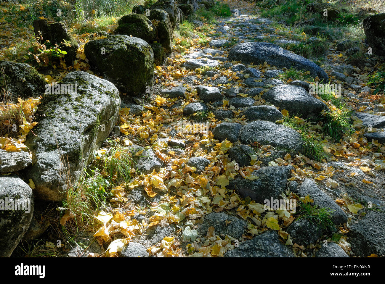Medieval footpath in Manteigas. Serra da Estrela Nature Park, Portugal ...