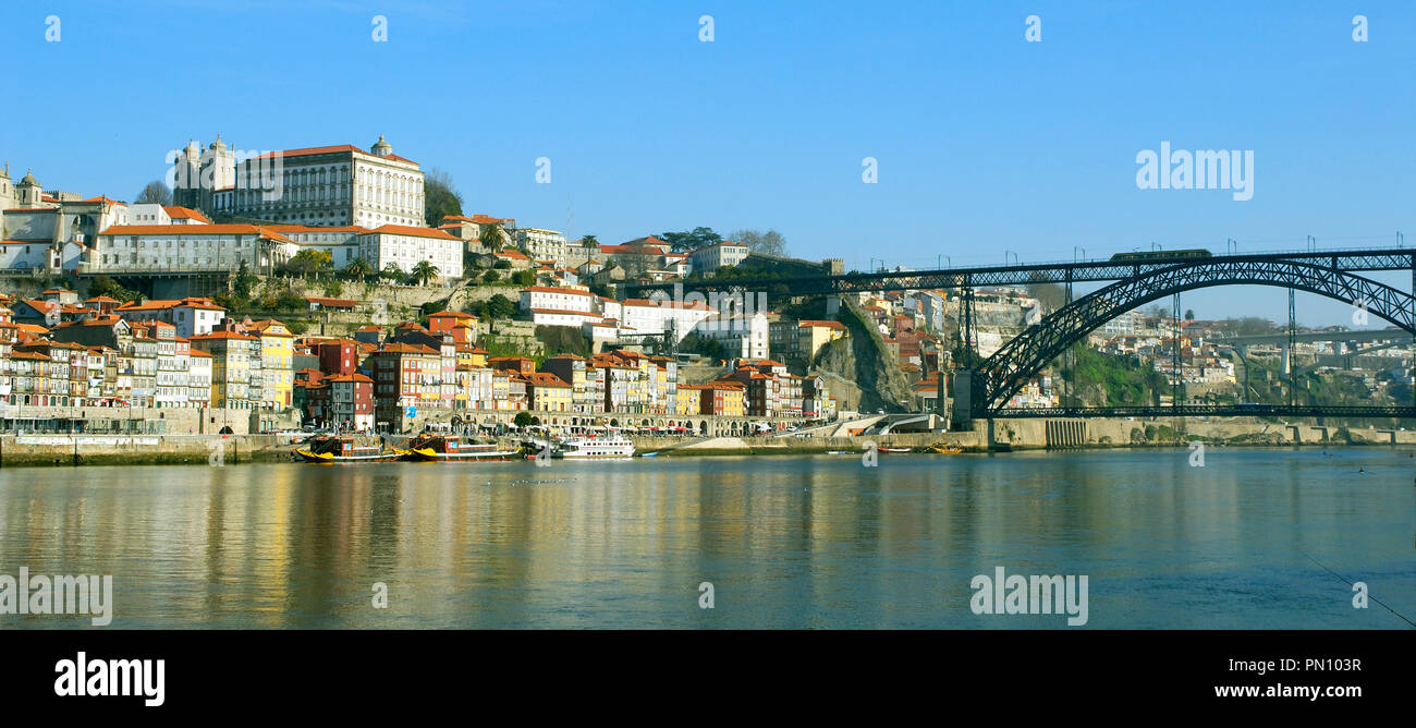 Oporto, capital of the Port wine, and the Ribeira quarter, a UNESCO ...