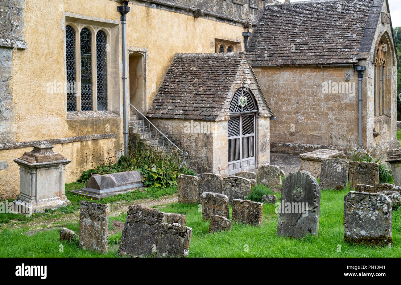 All Saints church and churchyard in the village of North Cerney ...