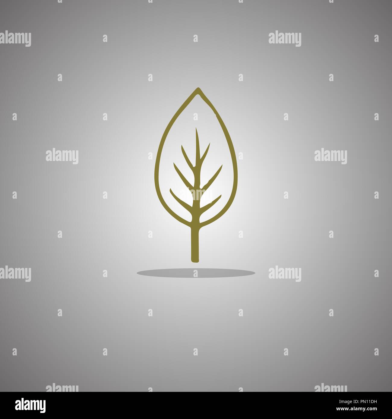 Leaf green. Vector illustration. Gray background with gradient Stock ...