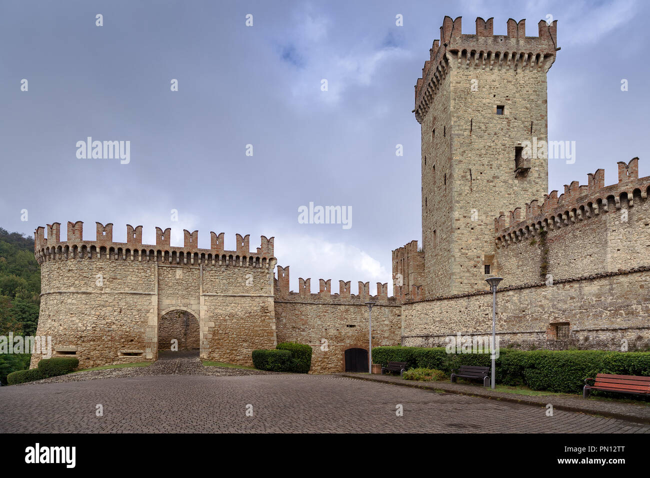 Impressive view from the ancient village of Vigoleno, Piacenza, Emilia ...