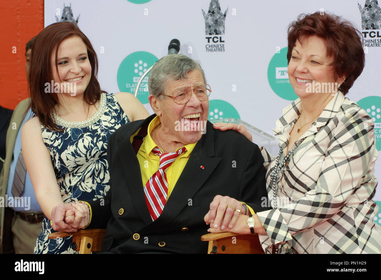 Jerry Lewis and family at the Handprint and Footprint Ceremony honoring ...
