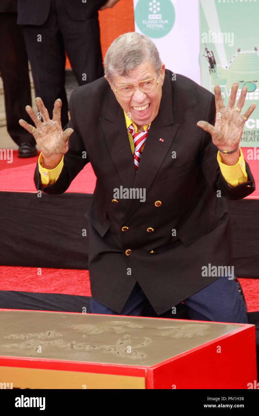 Jerry Lewis at his Handprint and Footprint Ceremony held at TCL Chinese ...
