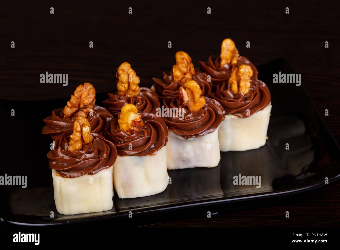 Japanese sweet roll with fruits Stock Photo - Alamy