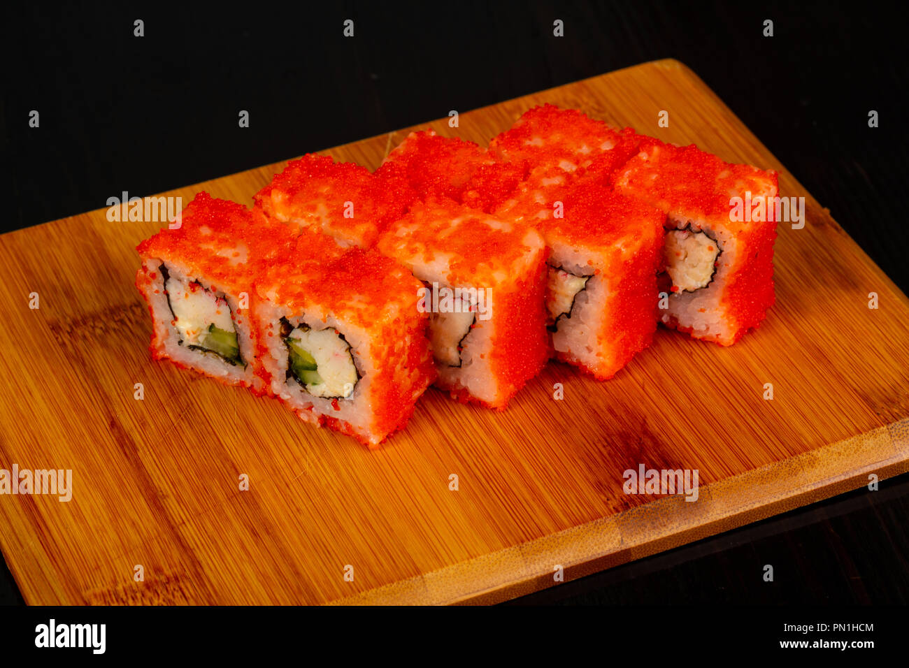 Japanese California roll with prawn Stock Photo - Alamy