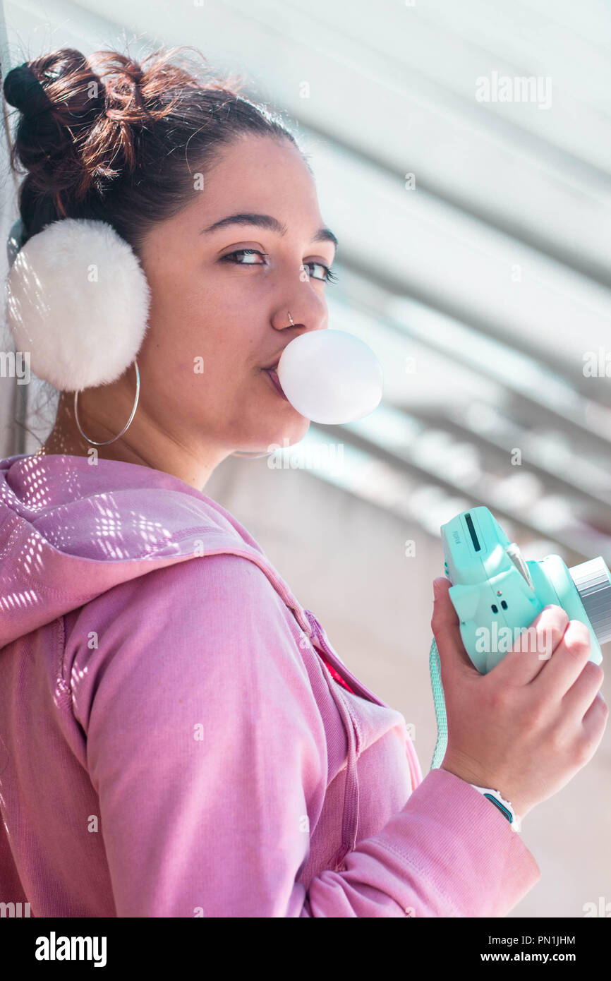 Pink bubble jacket hi-res stock photography and images - Alamy