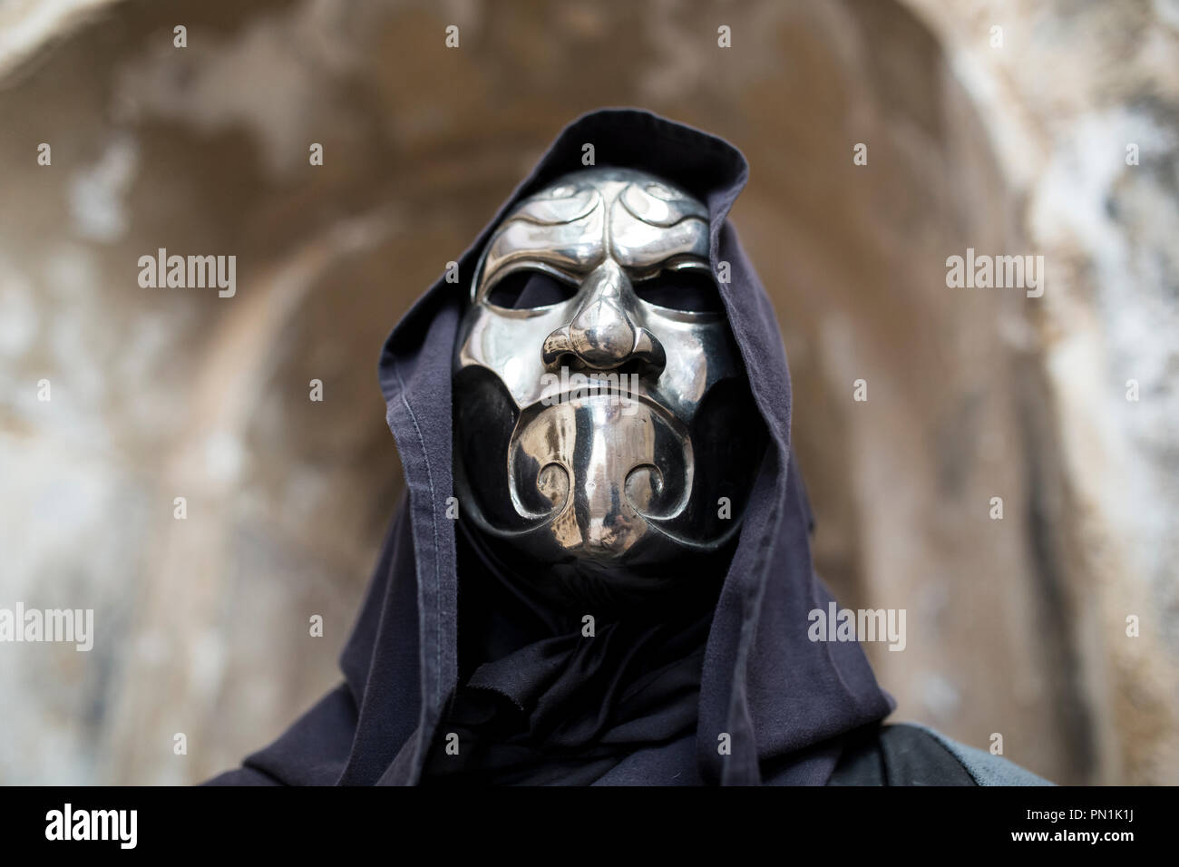 Historical reenactment of Charon, the ferryman of Hades who carries ...