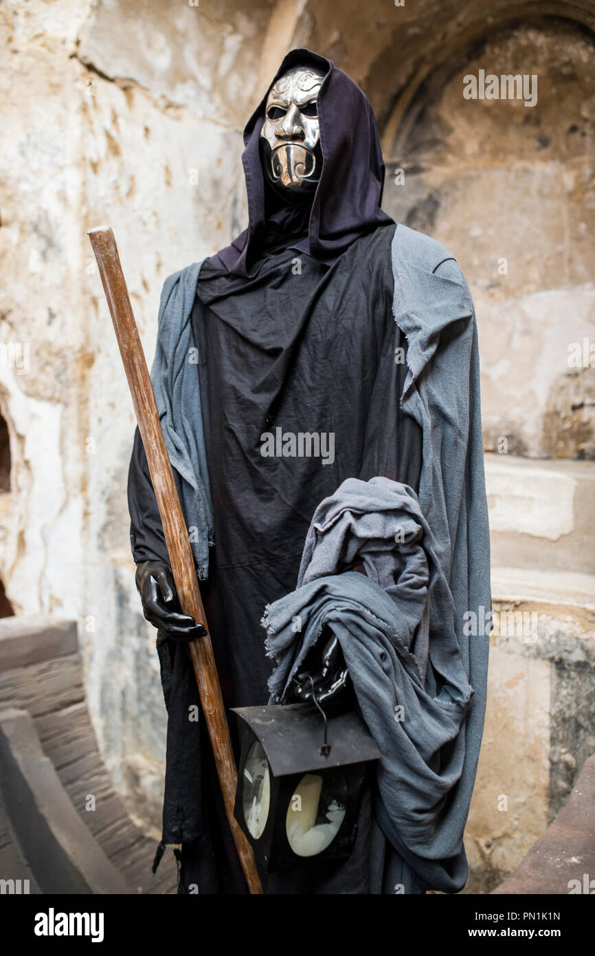 Historical reenactment of Charon, the ferryman of Hades who carries ...
