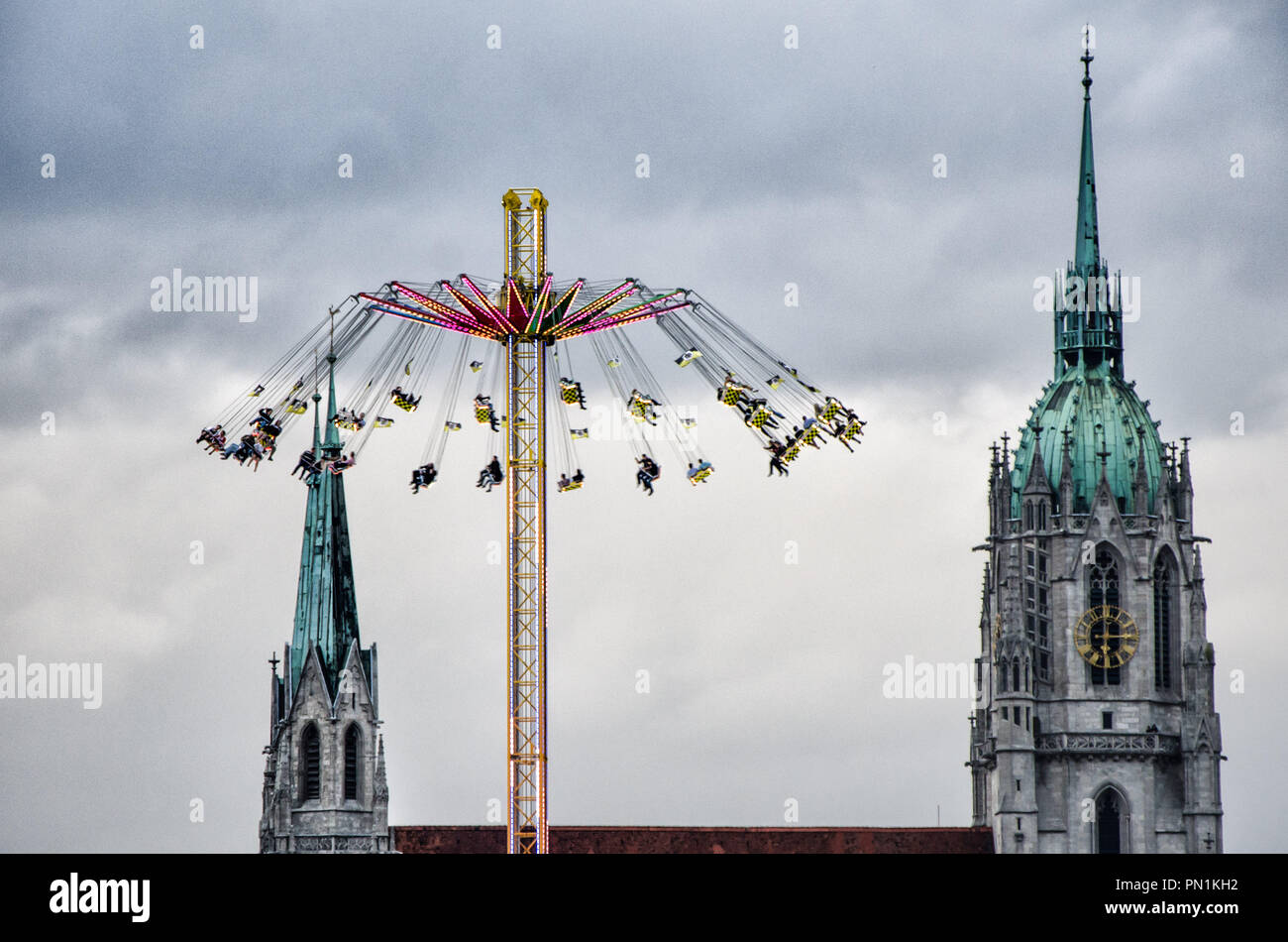 Amusement Park Rides Thrill Stock Photos & Amusement Park Rides Thrill ...