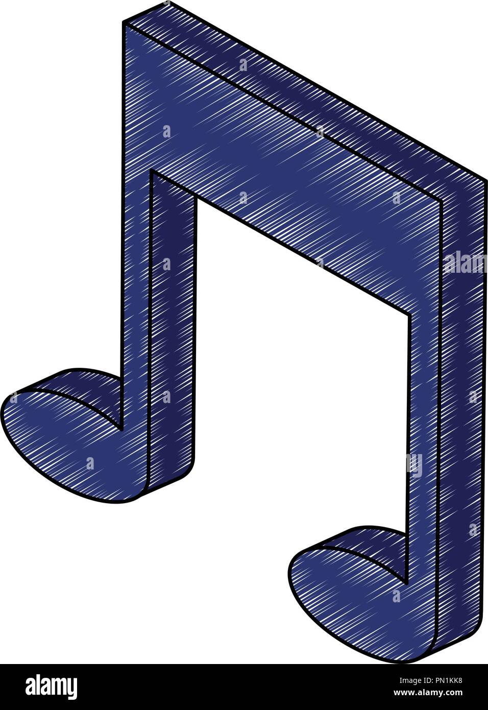 Music note isometric symbol scribble Stock Vector Image & Art - Alamy