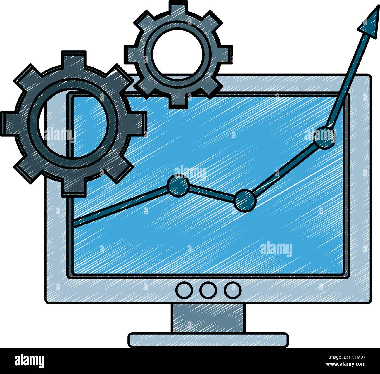 Statistics growing on computer scribble Stock Vector Image & Art - Alamy